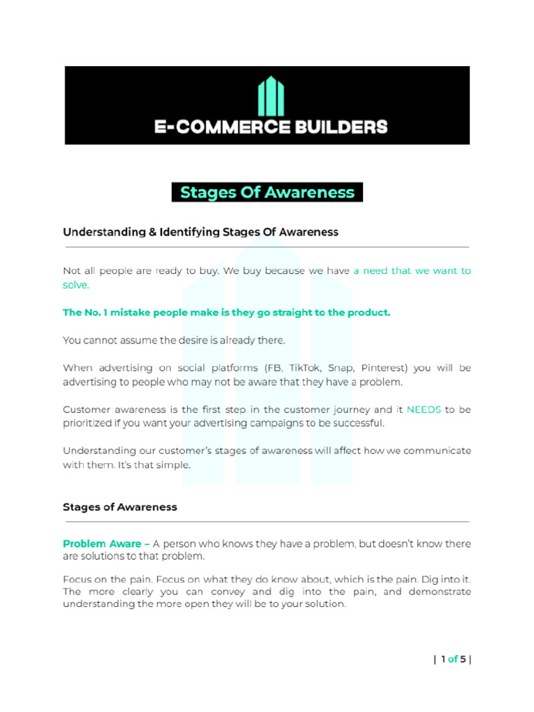 Stages of Awareness | PDF