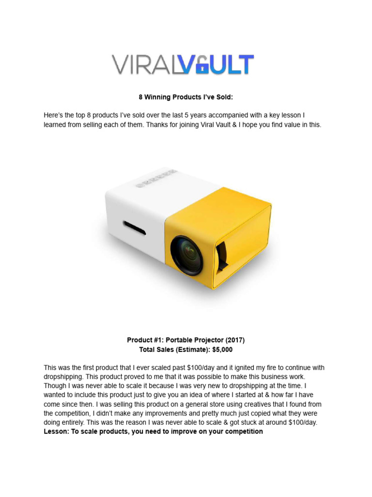 8 Winning Products - Viral Vault PDF | PDF