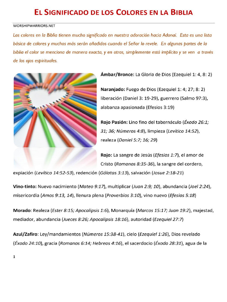 Significado de Los Colores en La Biblia | PDF
