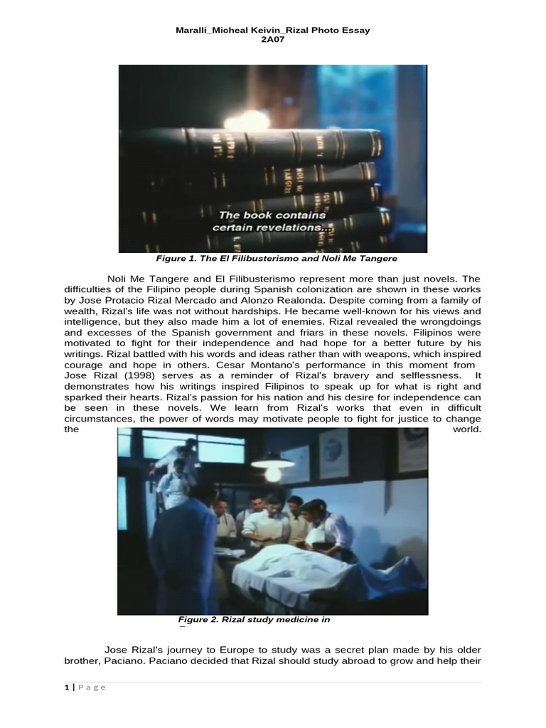 Maralli - Micheal Keivin - Rizal Photo Essay 2A07: Figure 1. The El Filibusterismo and Noli Me ...