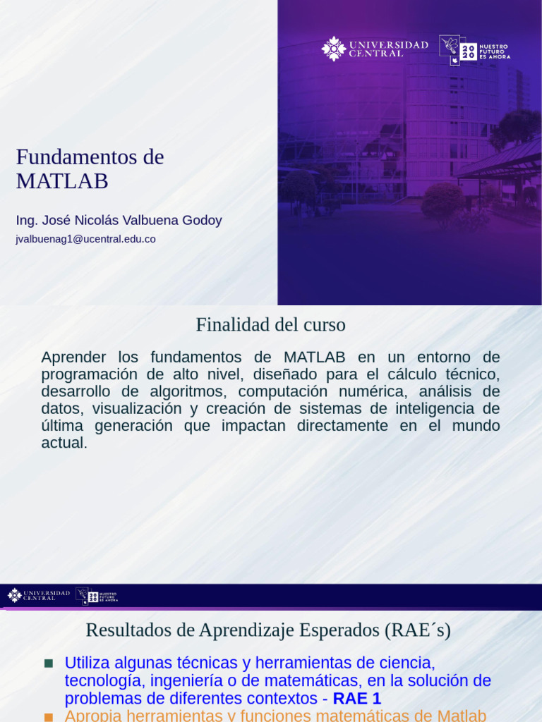 Fundamentos de MATLAB | PDF | Matriz (Matemáticas) | Informática