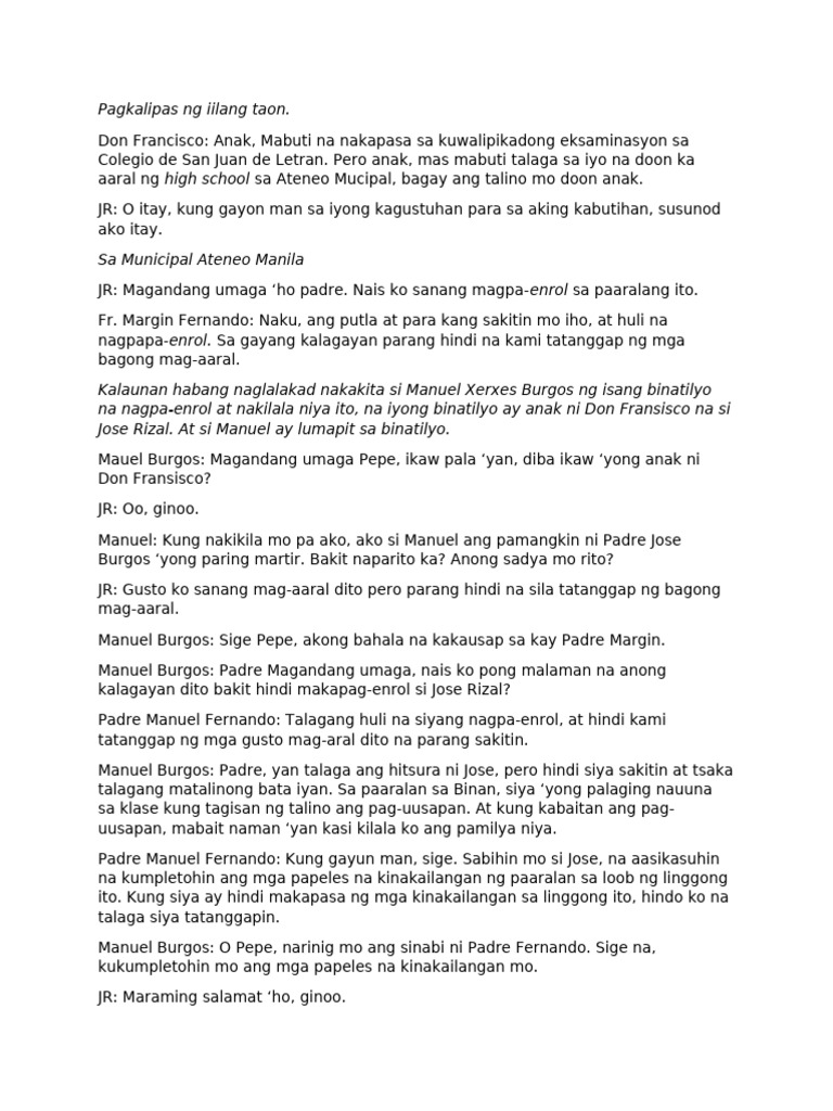 Continuation For Rizal's Comic | PDF