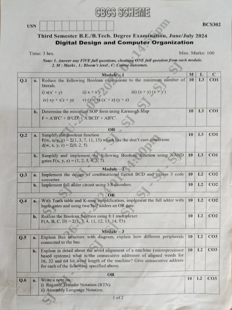 Ddco Vtu QP July 2024 P-1 | PDF | Computer Engineering | Computing