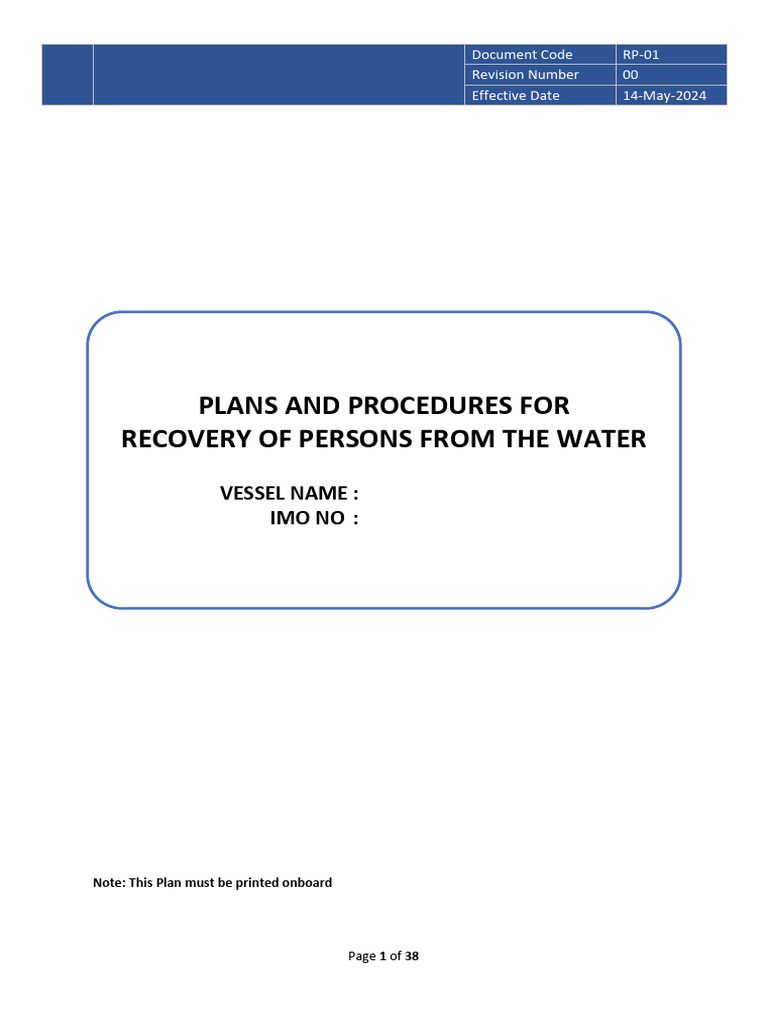 Water Recovery Procedures for Ships | PDF | Ships | Search And Rescue