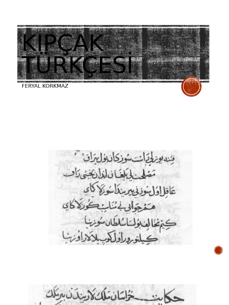 Kipçak Türkçesi: Feryal Korkmaz | PDF