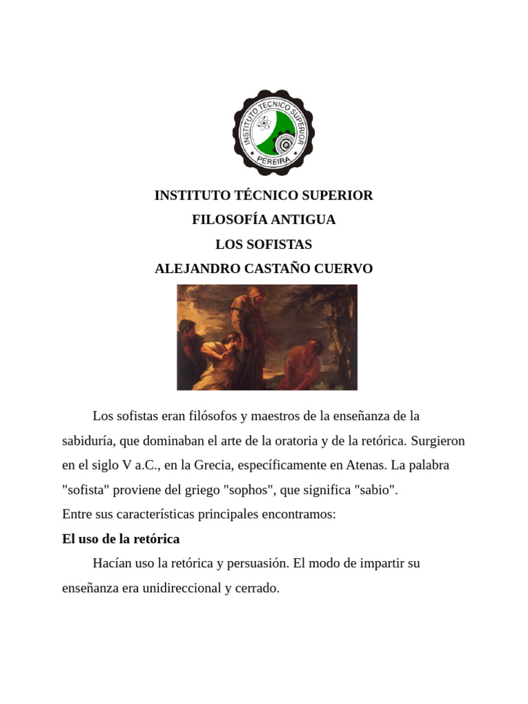 Sofistas: Filosofía y Retórica en Atenas | PDF