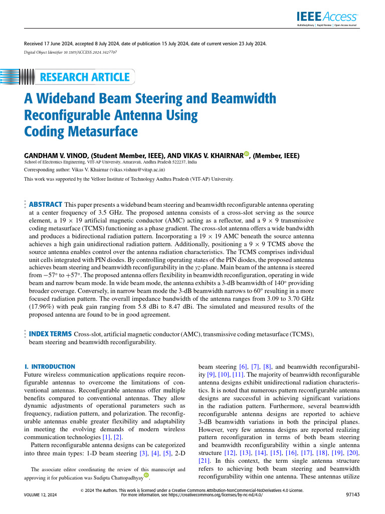 A Wideband Beam Steering and Beamwidth Reconfigurable Antenna Using ...