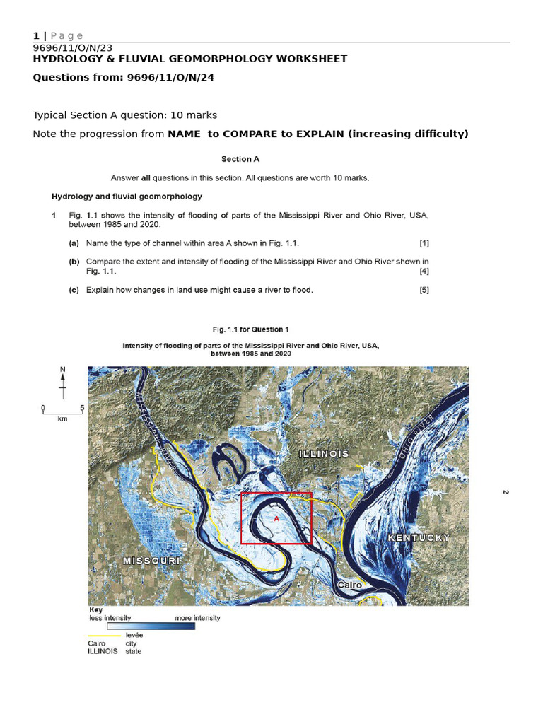 Hydrology Worksheet 1 | PDF