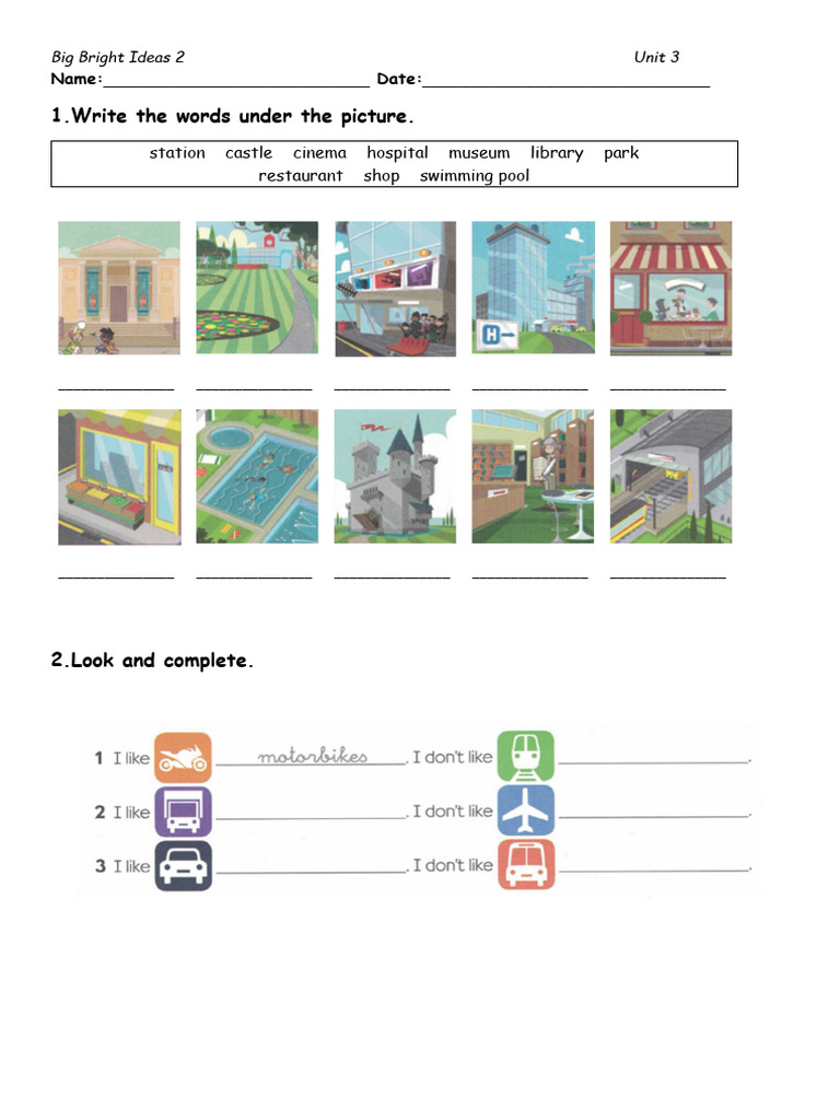 Big Bright Ideas 2 Exam Unit 3 | PDF