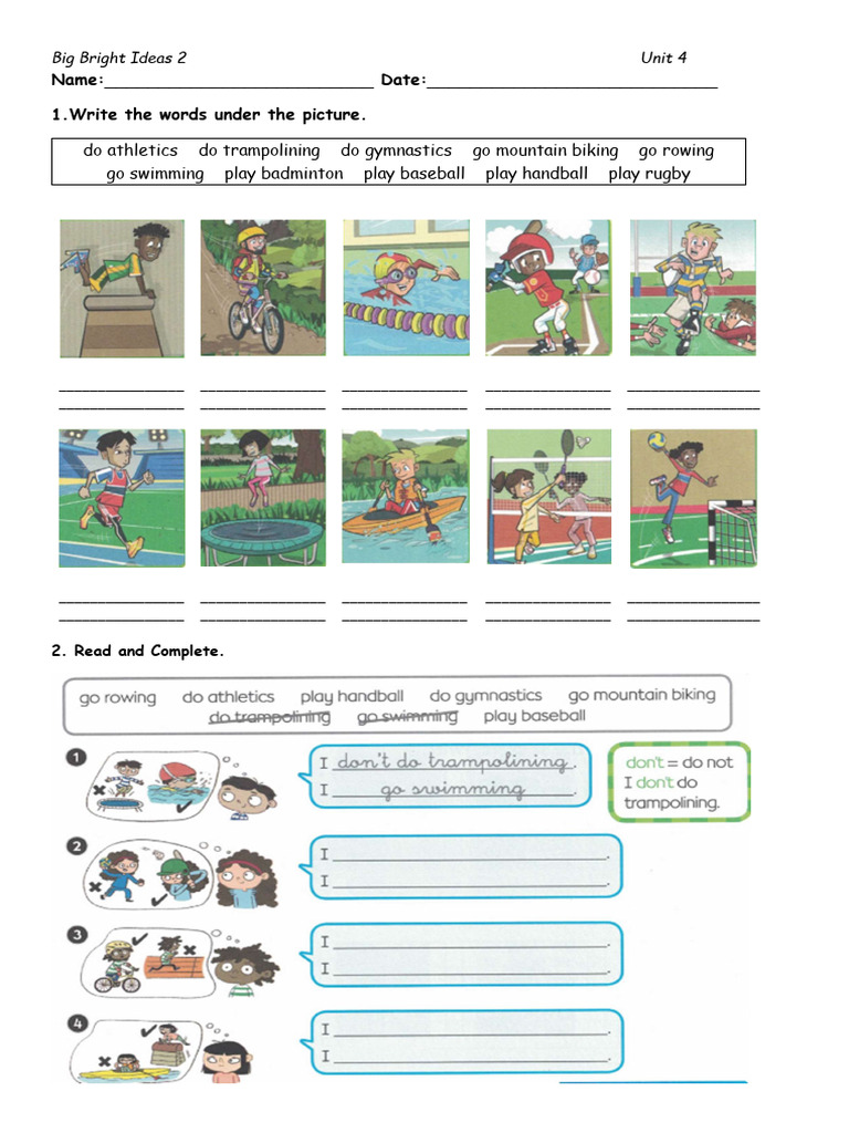 Big Bright Ideas 2 Exam Unit 4 | PDF