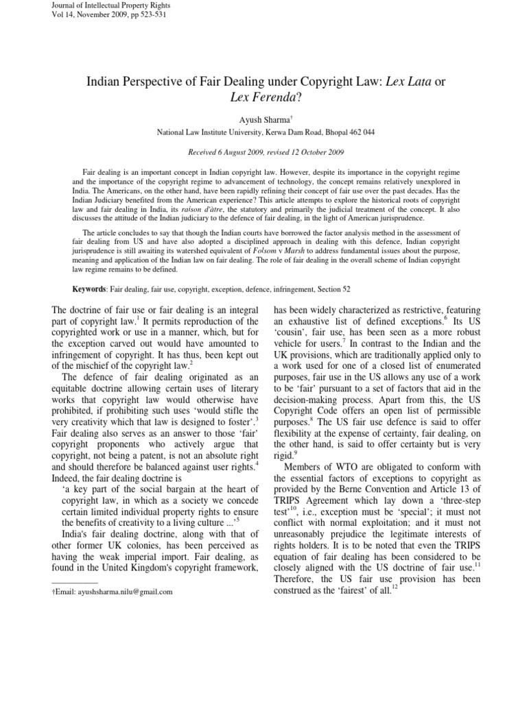 Copyright Law - 2 | PDF | Fair Dealing | Copyright