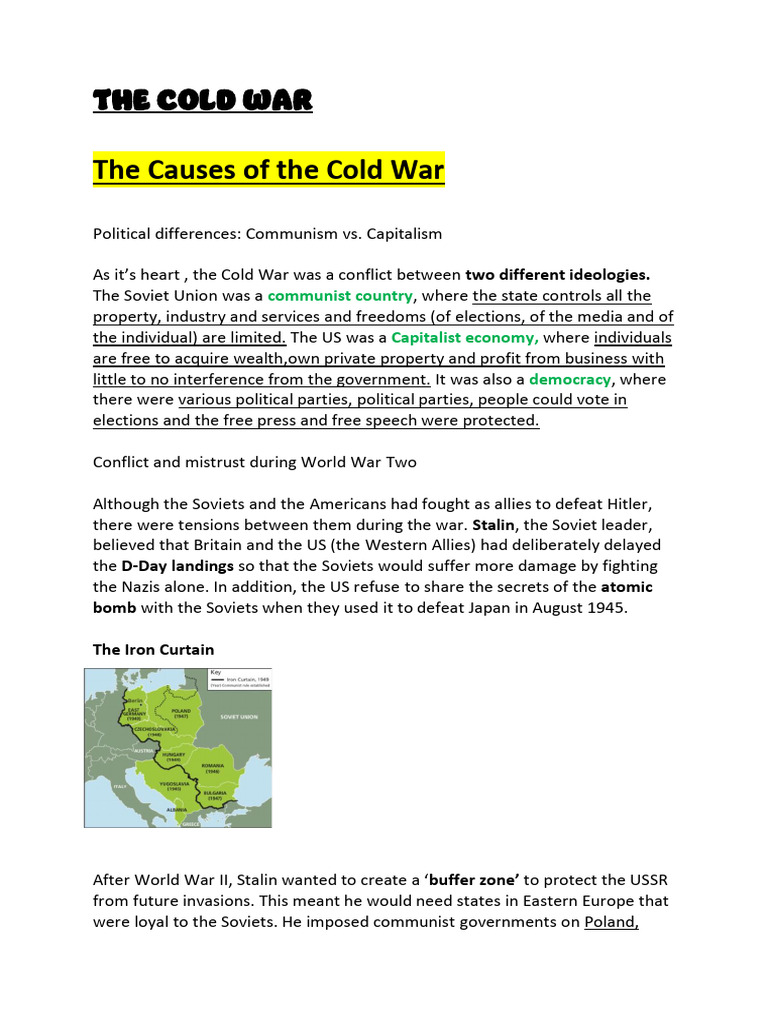 The Cold War History Notes | PDF | Cold War | Soviet Union