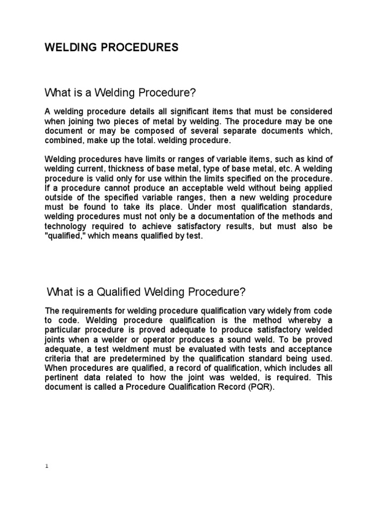 Welding Procedures | PDF | Welding | Construction