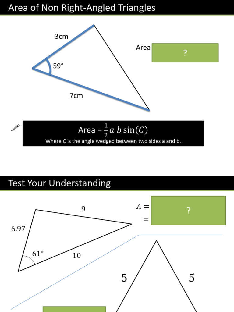 Trigonometry 3 Area of NonRgT | PDF | Angle | Rotation