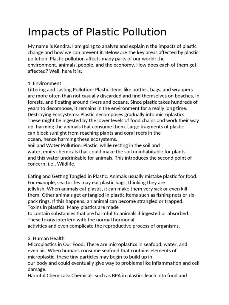 Impacts of Plastic Pollution | PDF | Plastic | Pollution