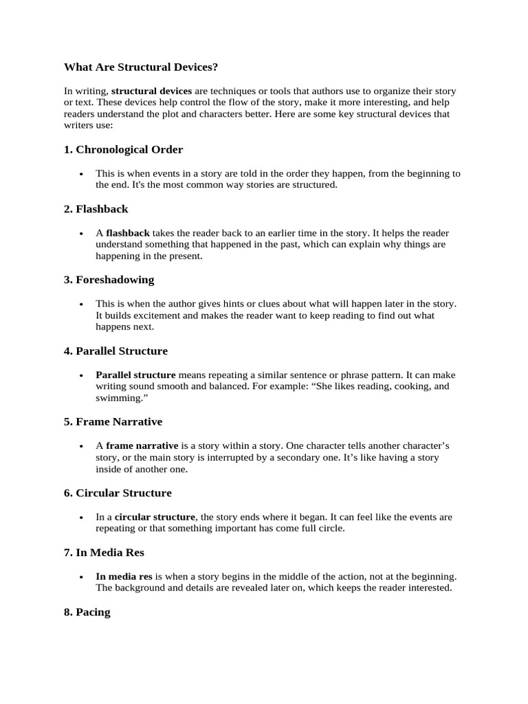 What Are Structural Devices | PDF | Narration