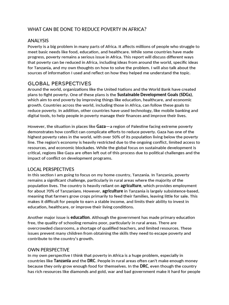 What Can Be Done To Reduce Poverty in Africa | PDF | Poverty | Poverty ...