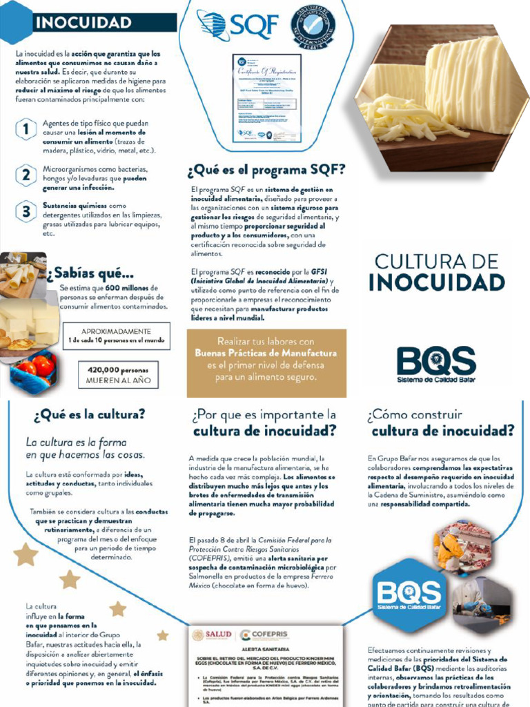 Triptico Cultura Inocuidad | PDF