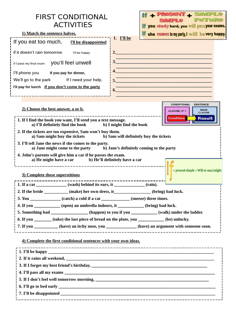 First Conditional Exercises | PDF