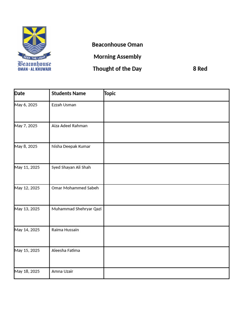 Assembly List 8 Red | PDF