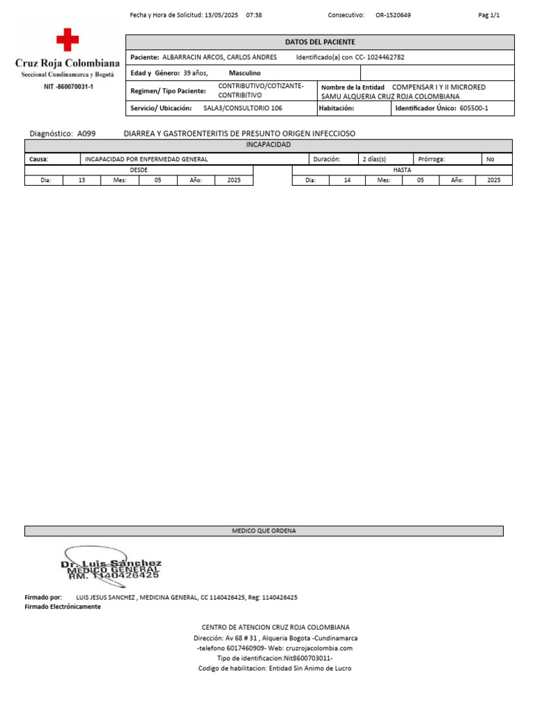 Compensar Cruz Roja | PDF