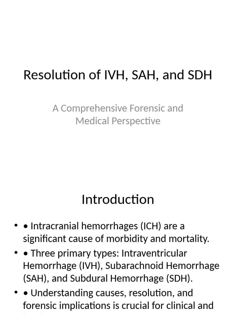 Resolution_IVH_SAH_SDH_Forensic | PDF | Medicine | Neurological Disorders