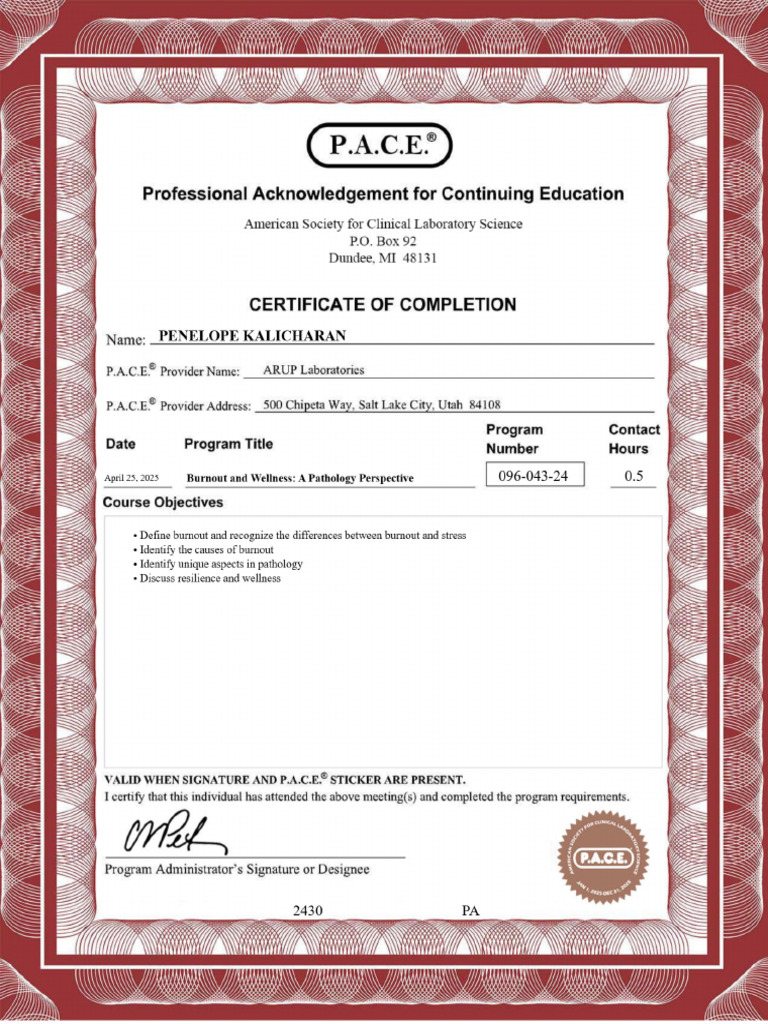 KALICHARAN-Burnout and Wellness - A Pathology Perspective-Pace | PDF