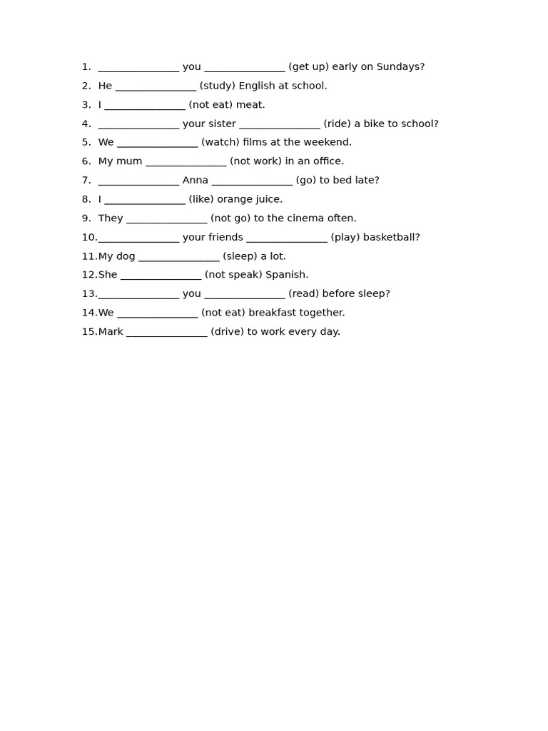 Present Simple Part 2 | PDF