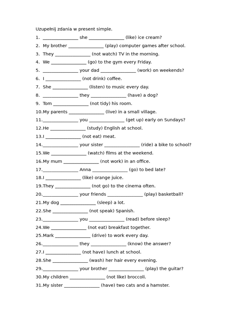 Present Simple | PDF
