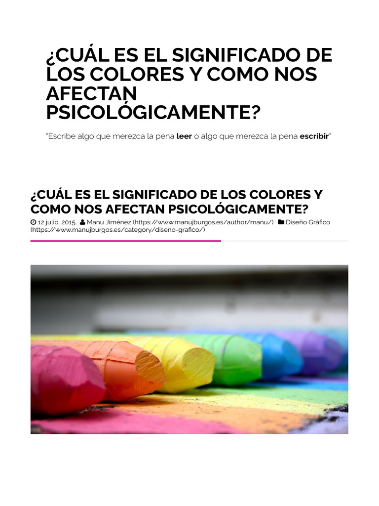 ¿Cuál Es El Significado de Los Colores y Como Nos Afectan ...