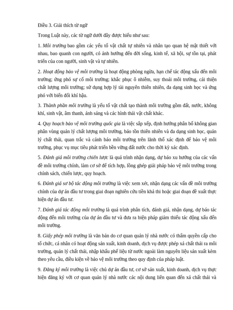 Điều 3 Luật Bvmt | PDF