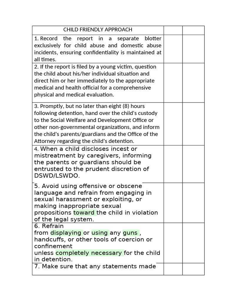 Child Friendly Approach | PDF