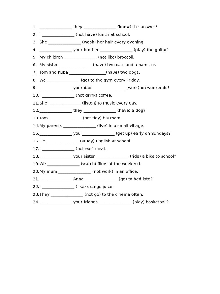 Present Simple Part 3 | PDF