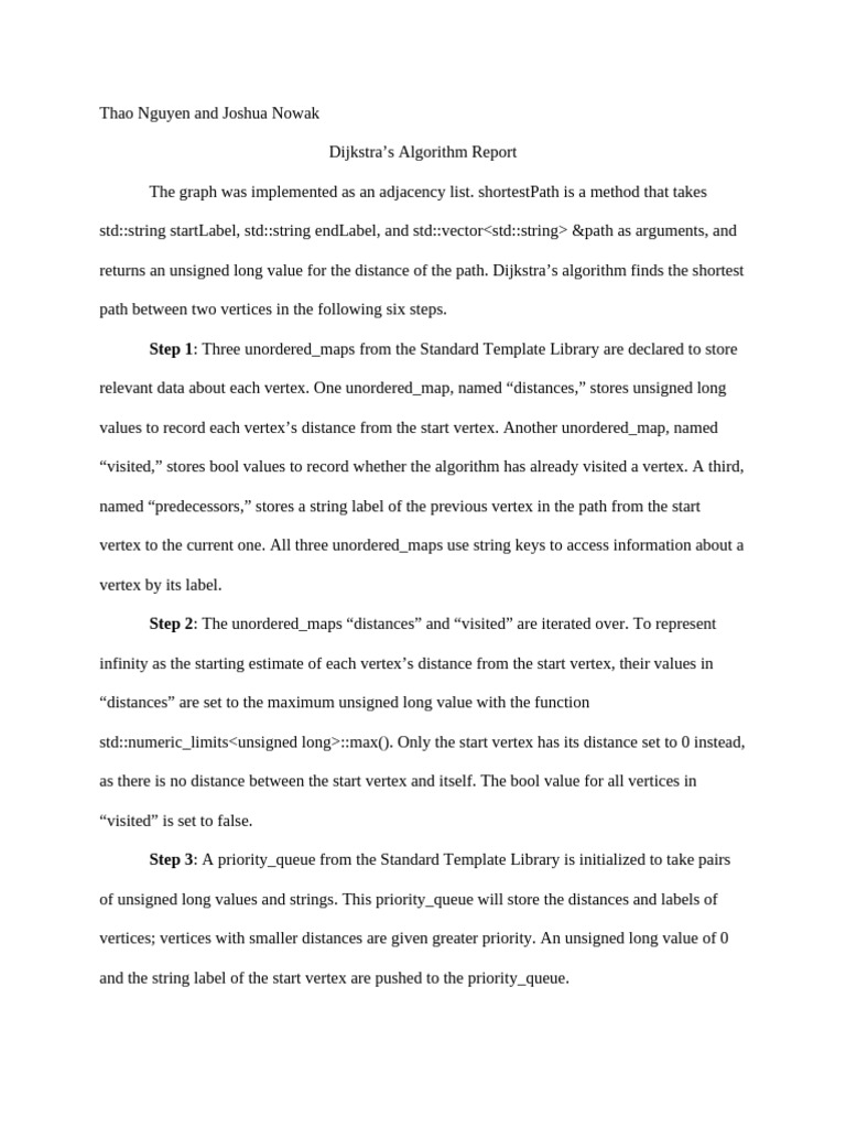 COP 4530 - Final Project Report | PDF | Vertex (Graph Theory) | Algorithms And Data Structures