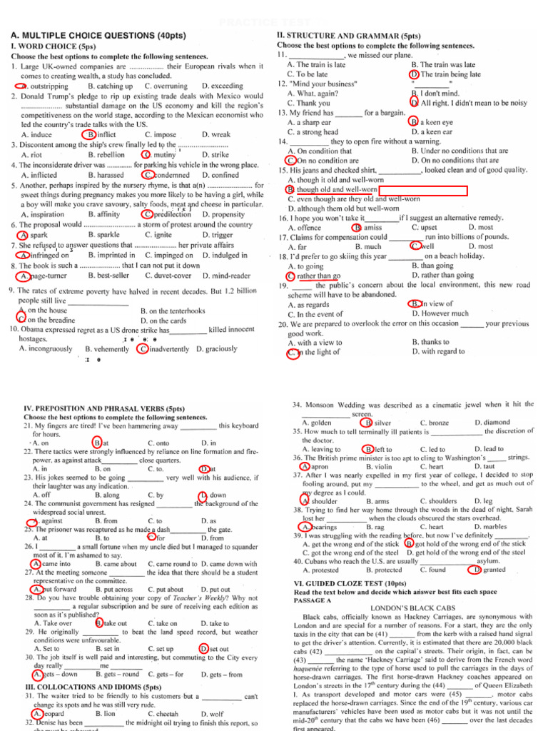 Practice Test 33 Key Insights | PDF