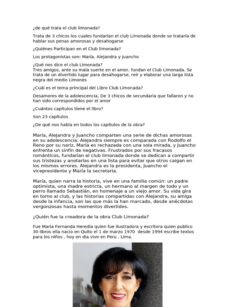 Club Limonada Resumen | PDF