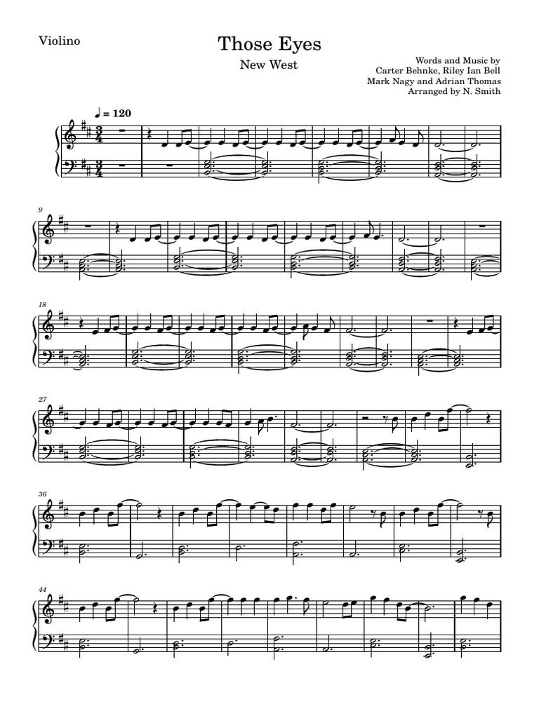 Those Eyes Sheet Music for Violin | PDF