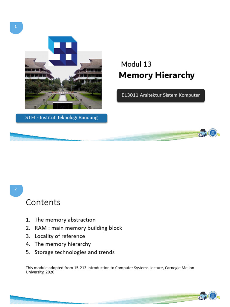 EL3011---13-Memory-Hierarchy | PDF | Random Access Memory | Dynamic Random Access Memory