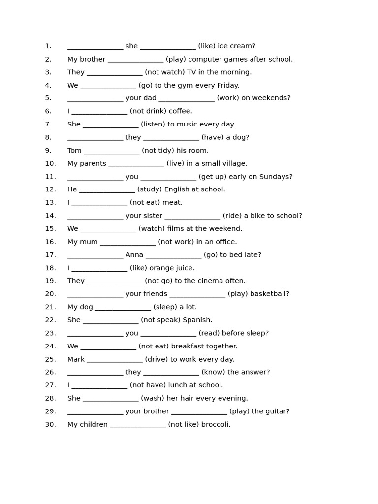 Present Simple Part 6 | PDF