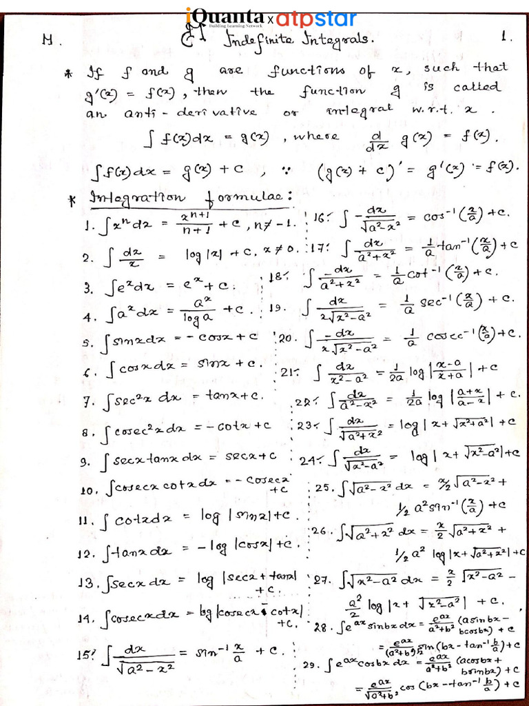 Indefinite Integration | PDF