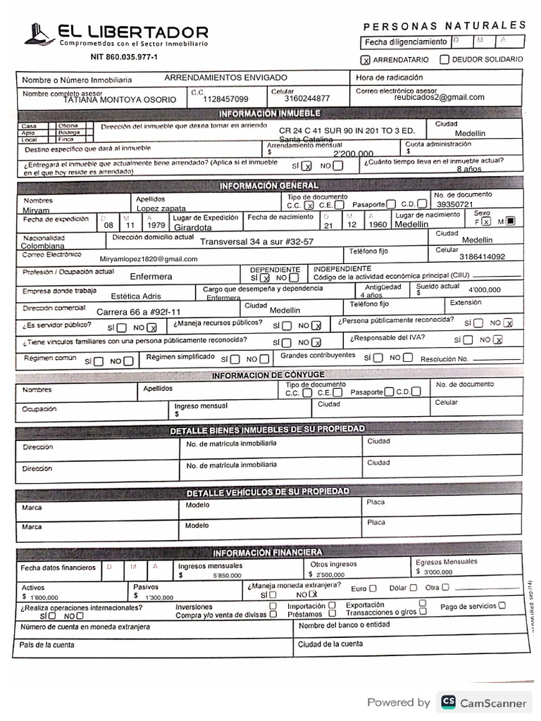 Formulario Completo | PDF