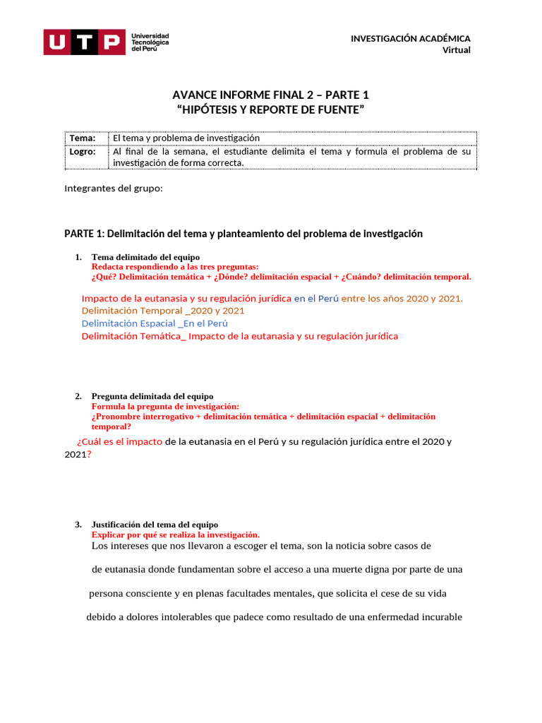 (AC-S08) Semana 08: Avance de Informe Final 2 (Parte 1) (AIF2) | PDF | Justicia | Crimen y violencia