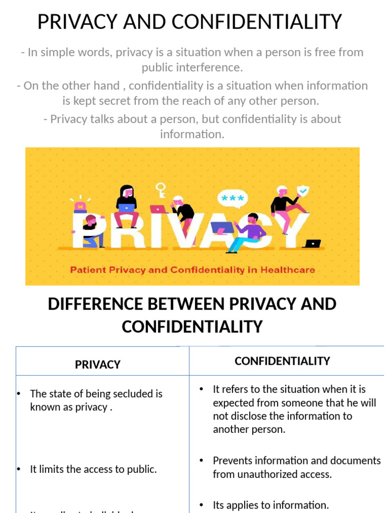Privacy Vs Confidentiality Explained Pdf Confidentiality Privacy
