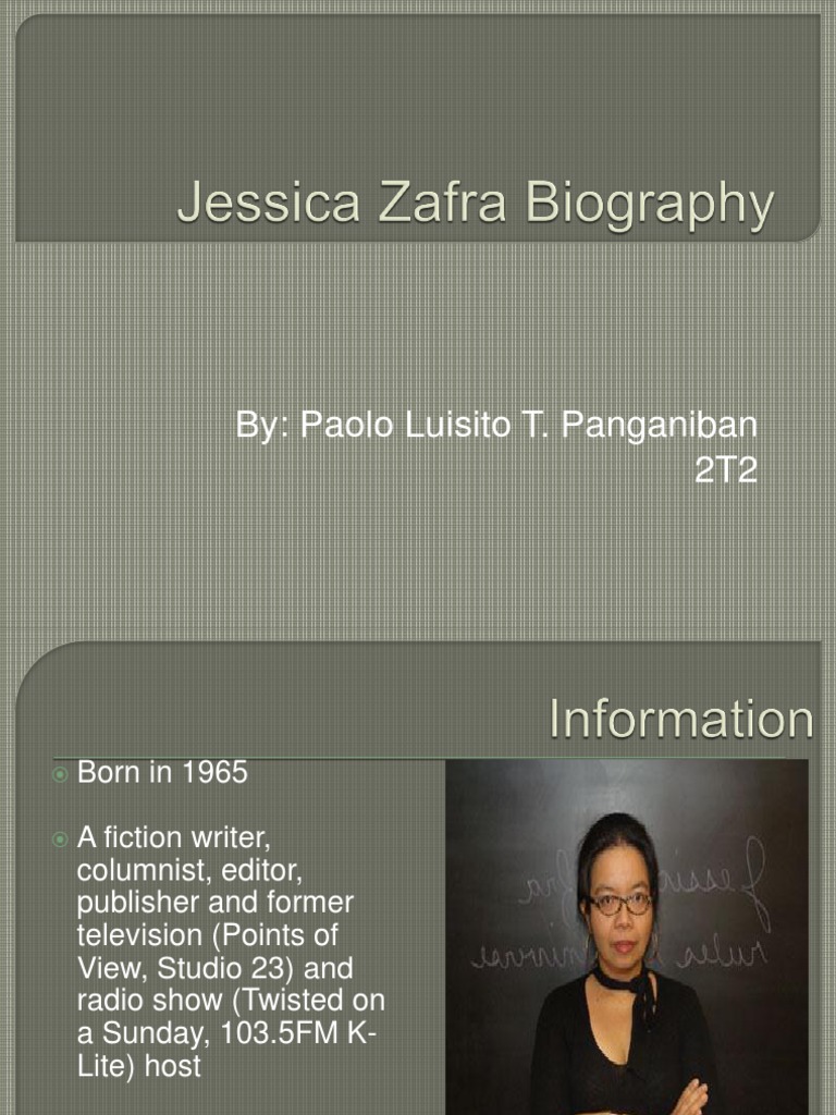 Jessica Zafra Biography | PDF | Mass Media | Media