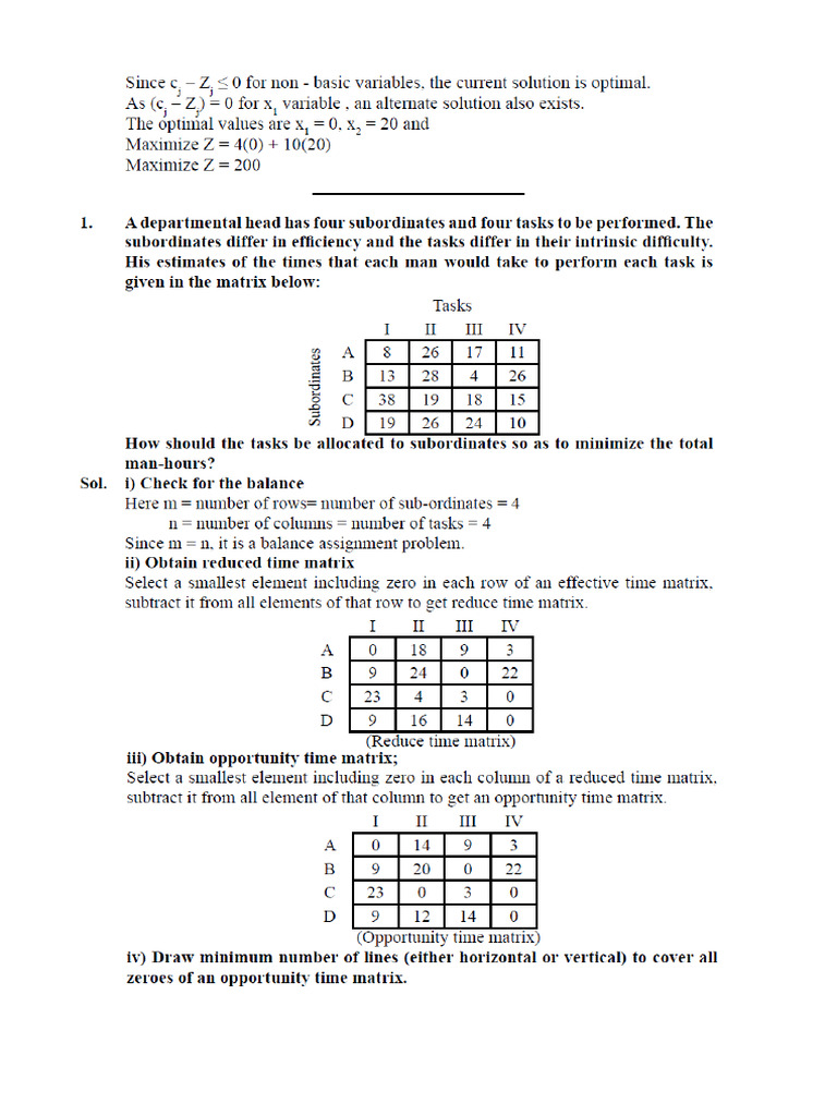 Solution To ASSIGNMENT PROBLEMS | PDF | Algorithms | Applied Mathematics