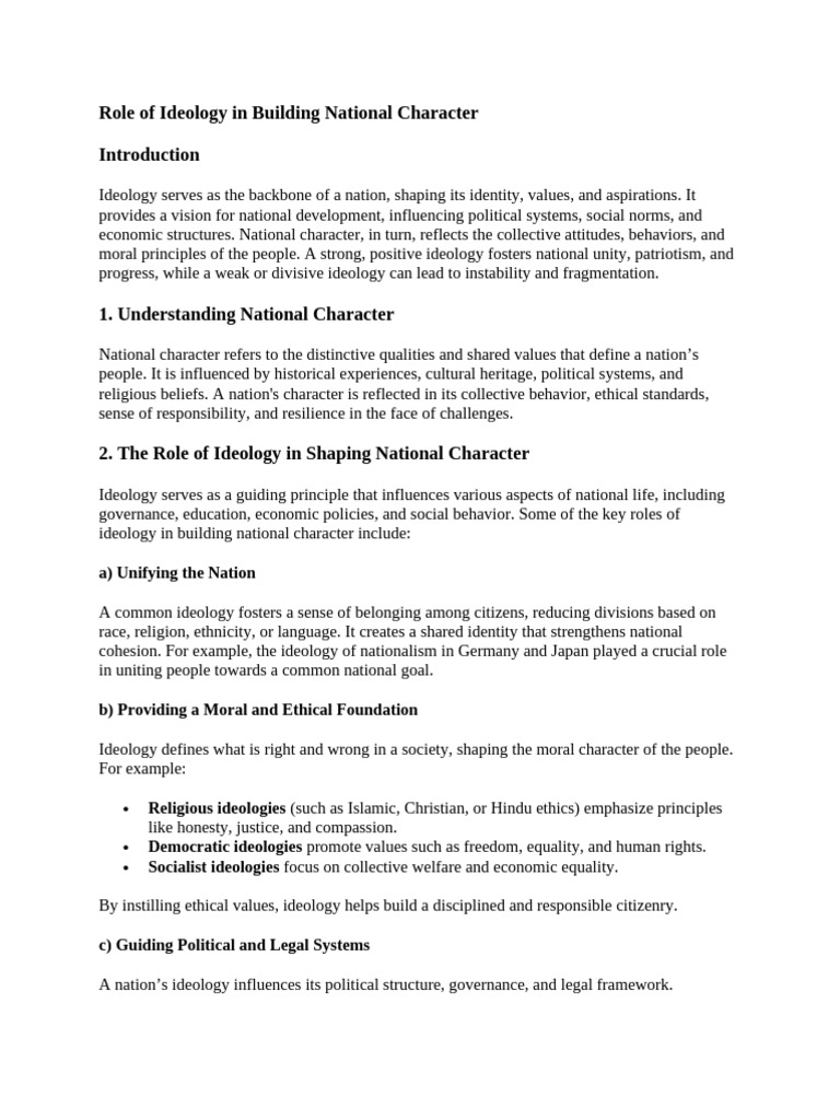 Ideology's Role in National Character | PDF | Capitalism | Ideologies