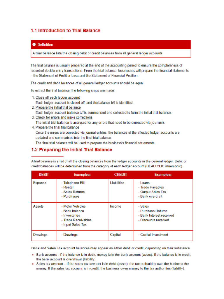 Chapter 8 Trial Balance | PDF
