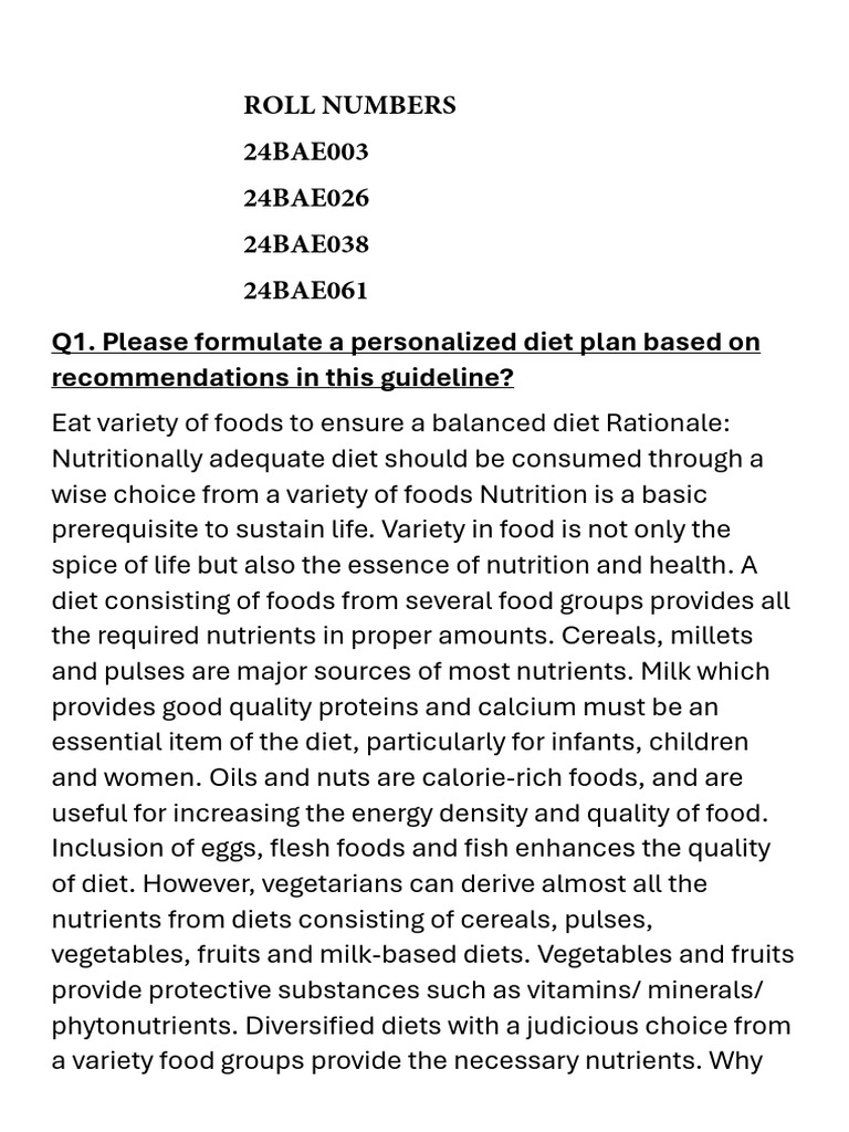 Nutritional Wellness Assignment | PDF | Foods | Diet (Nutrition)