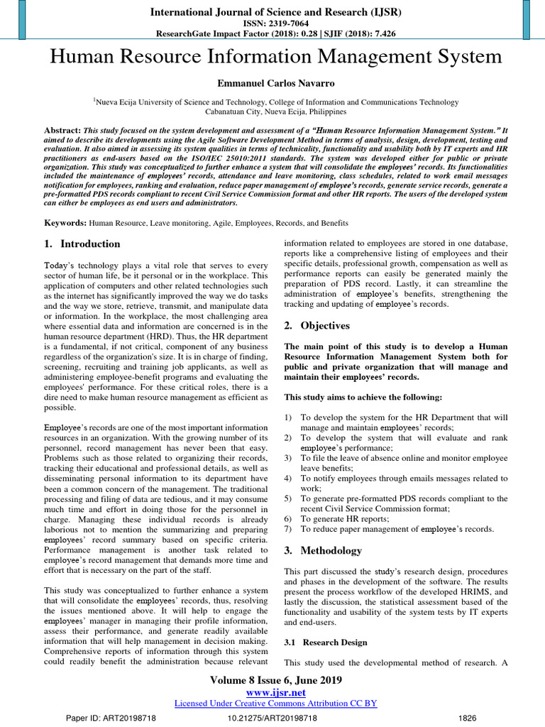Human Resource Information Management Sy | PDF | Software Development ...