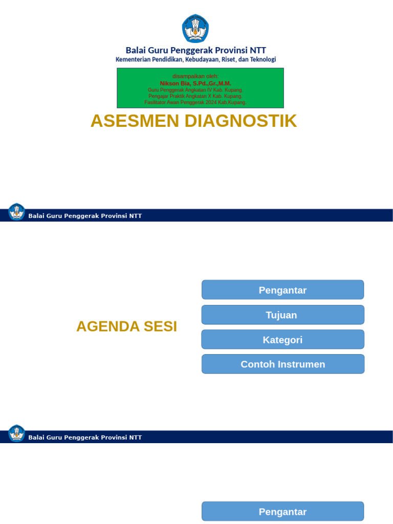 Asesmen Diagnostik - IKM BGP NTT | PDF